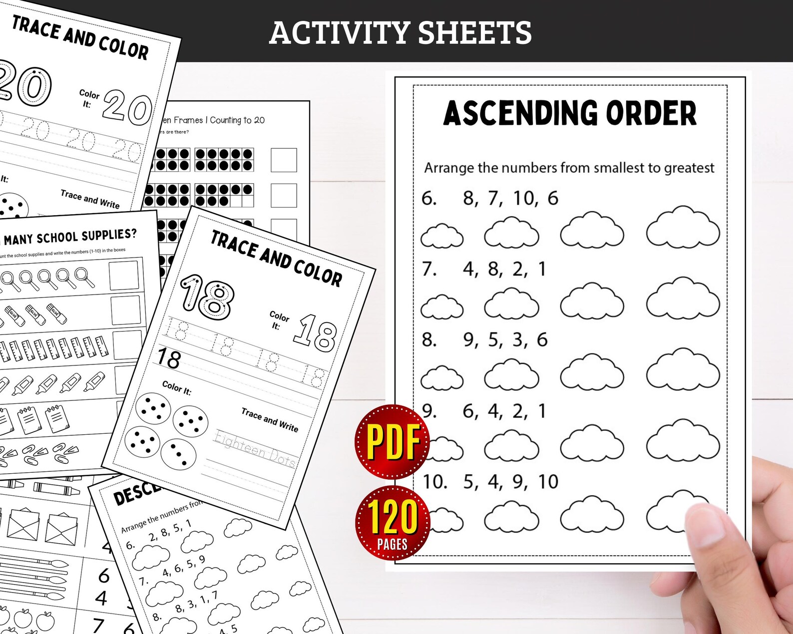 Counting to 20 Ordering Numbers Learn to Count 1-20 Worksheet Math ...