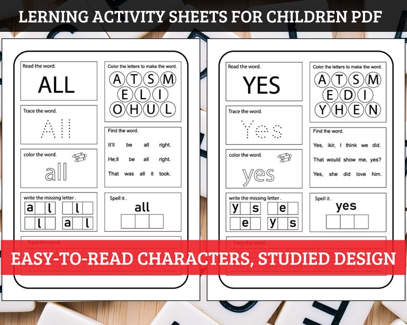 Fry Sight Words High Frequency Worksheets Kindergarten CVC Printable ...