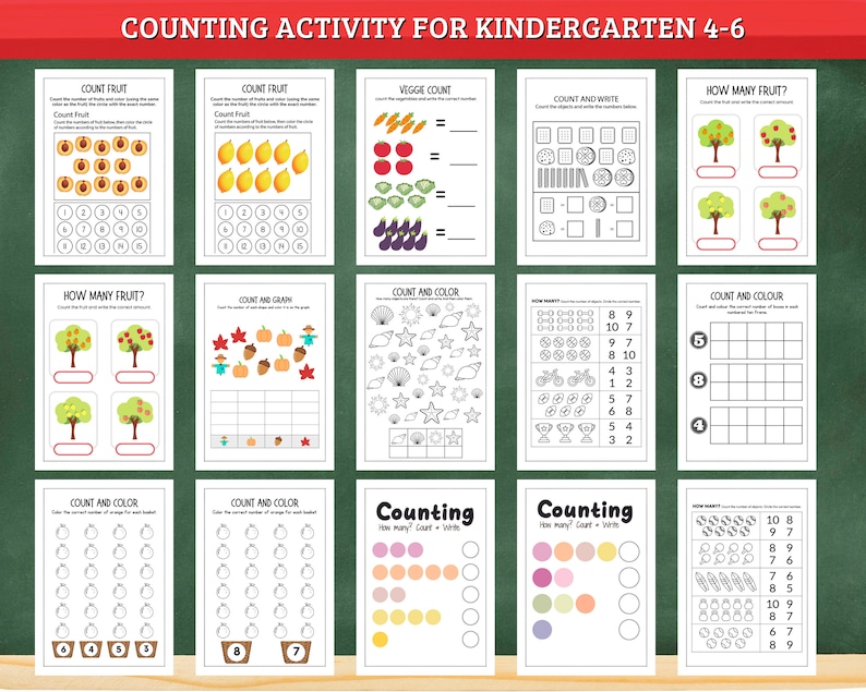 Counting Worksheet Activity for Kindergarten Counting to 10 Learning ...