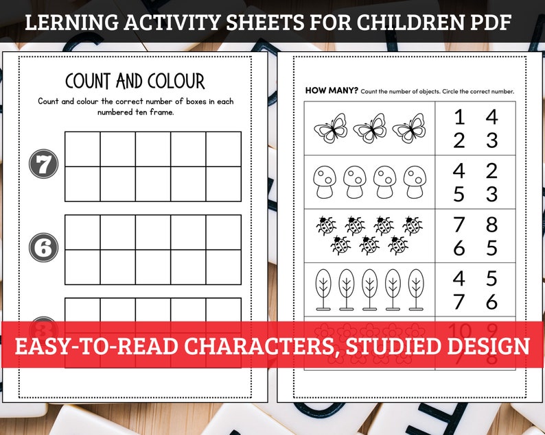 Counting Worksheet Activity for Kindergarten Counting to 10 Learning ...