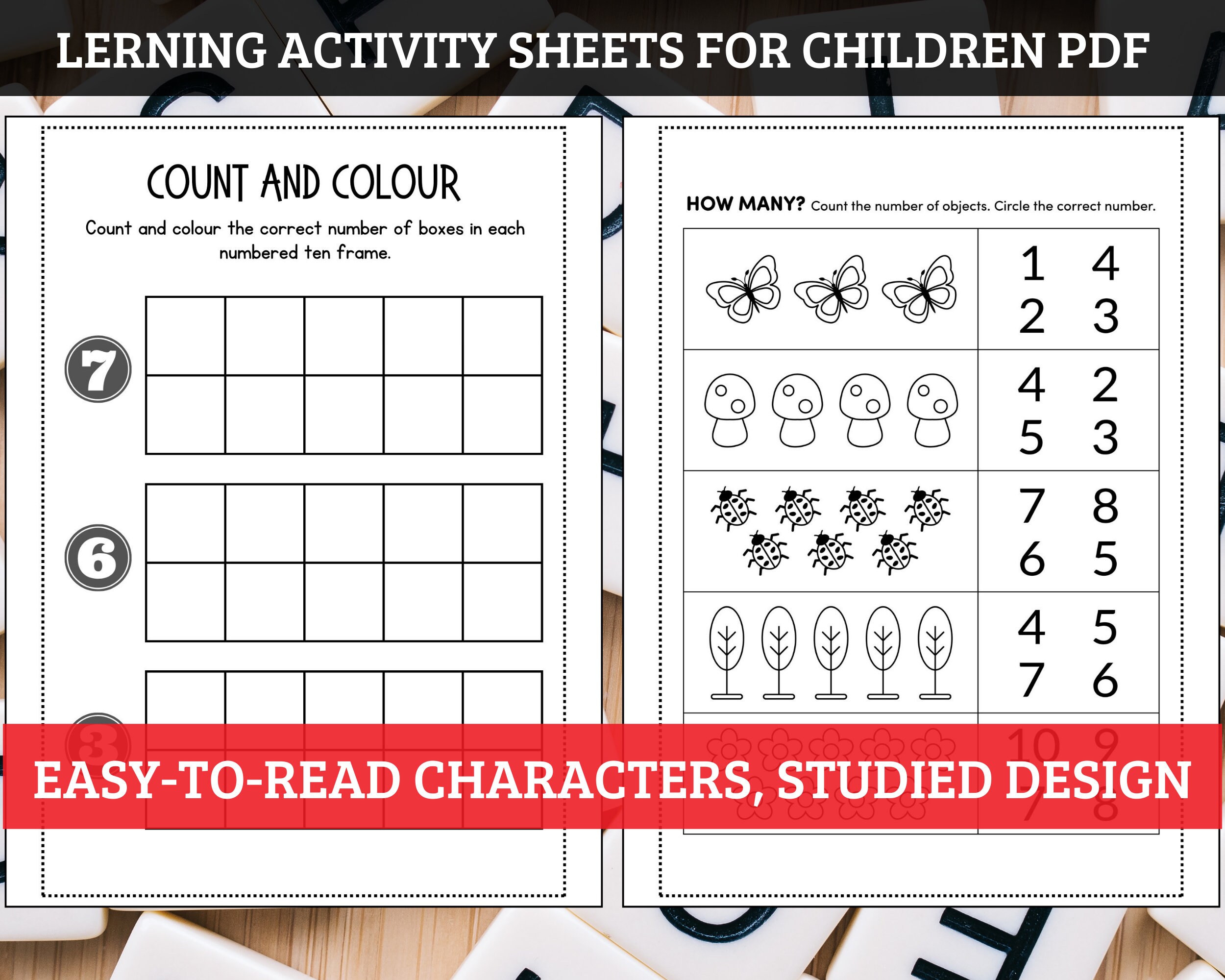 Preschool Counting Worksheets Activity for Kindergarten Counting to 10 ...