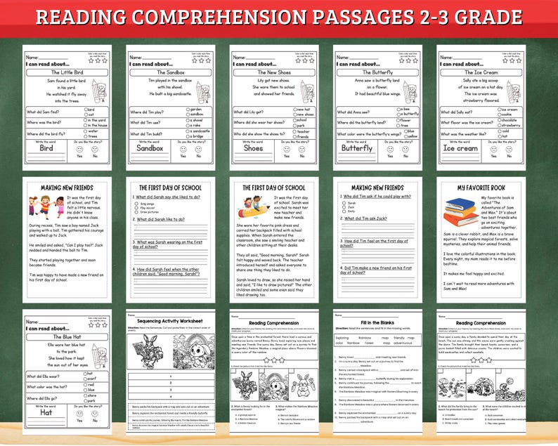 Reading Comprehension Worksheets Passages, Practice Short Stories ...