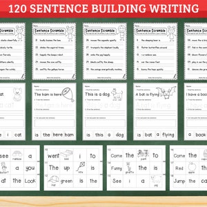 Writing Sentence Building Starters Practice for Kid Worksheets Sight ...