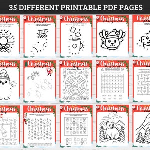 35 Activity Christmas Pages Printable Game Bundle for Kids, Activities ...