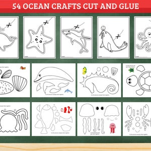 Ocean Crafts Penguin for Preschool Fish Cut and Paste Turtle Coloring ...