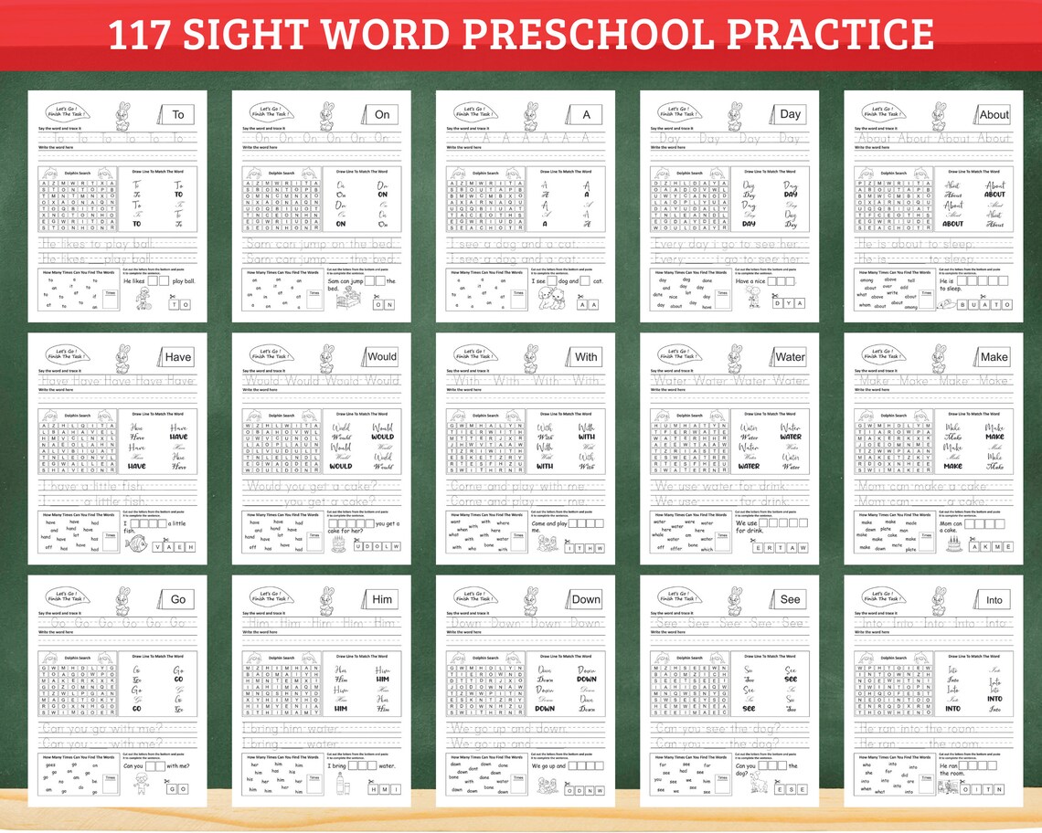 Dolch Sight Words Worksheets High Frequency Science of Reading ...