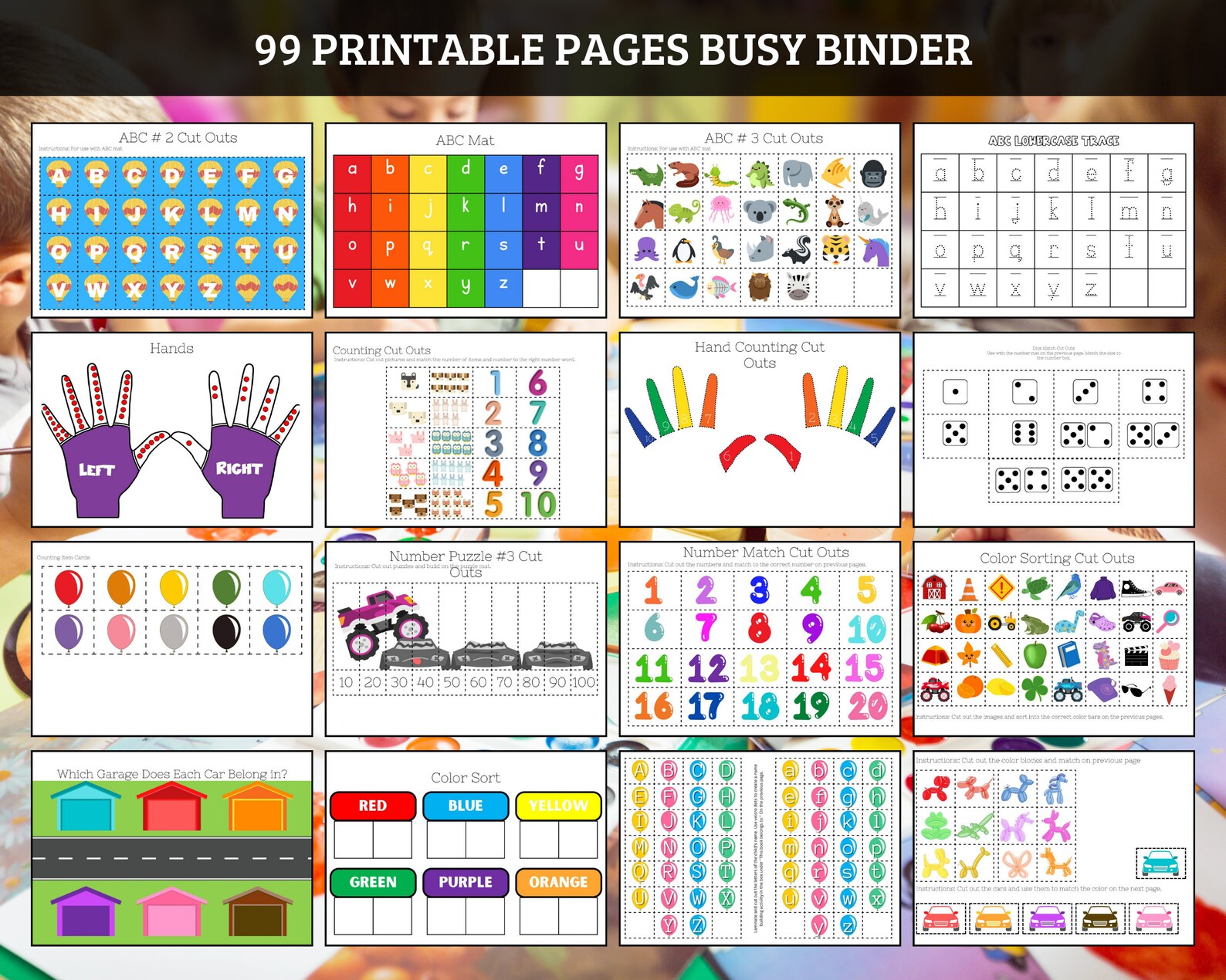 Preschool Busy Binder Worksheets Printables Educational Interactive for ...