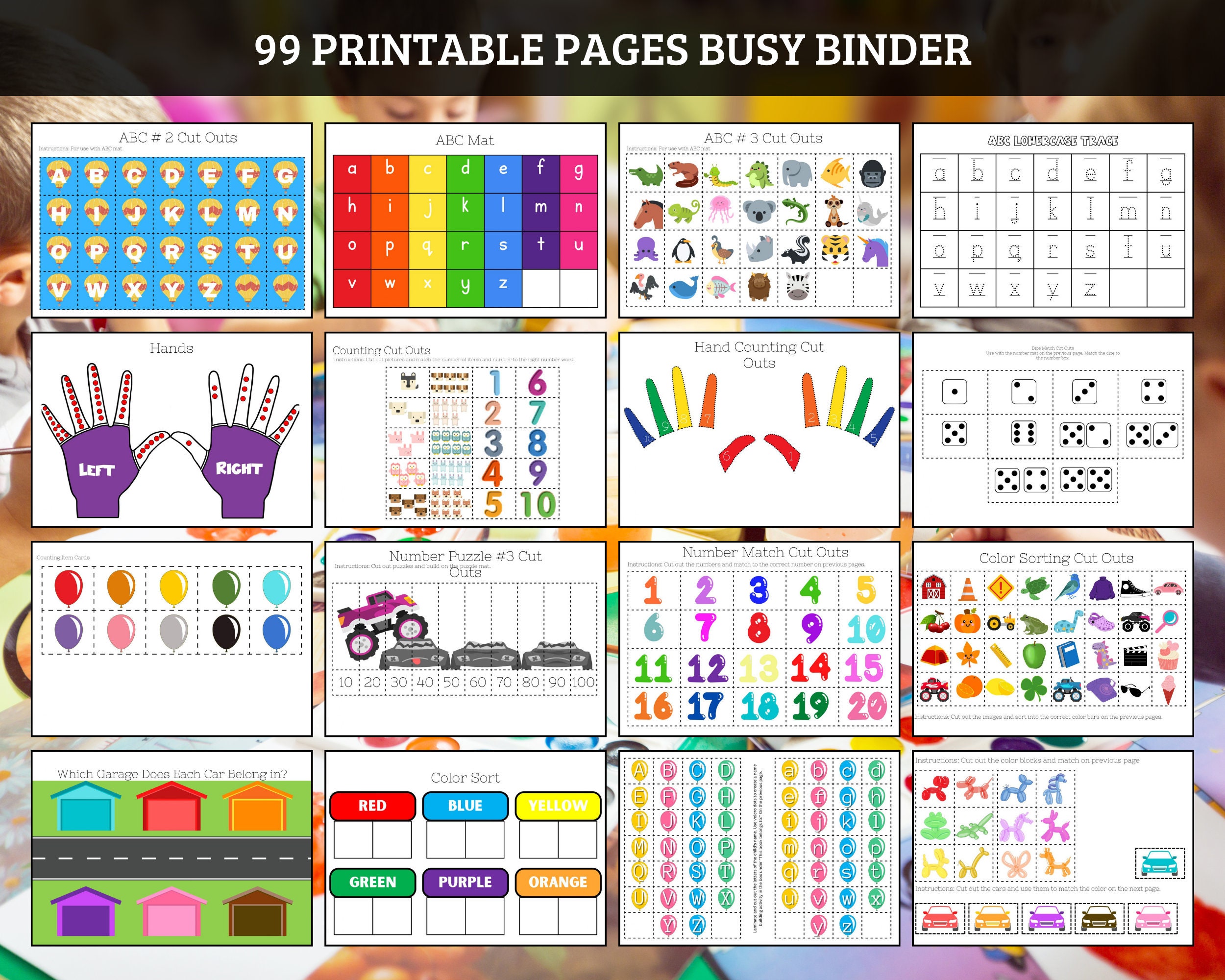 Preschool Busy Binder Worksheets Printables Educational Interactive for ...