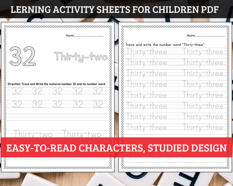 Tracing Numbers Worksheet Learning Numbers 1-40 Tracing Preschool ...