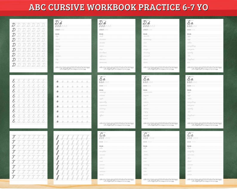 Abc Cursive Alphabet Practice Handwriting Workbook for Kids Beginners ...