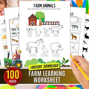 Farm Animal Worksheet for Kids, Farm Preschool Activities Printable ...