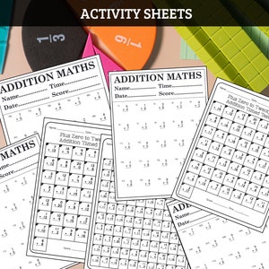 Basic Addition Worksheet Printables, Kindergarten Practice Single Digit ...