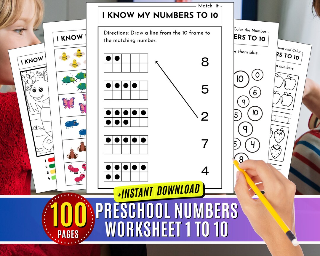 Counting to 10 I Know My Numbers to 10 Preschool Worksheet Learning ...