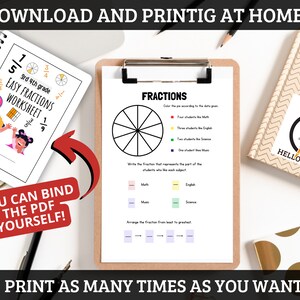 Fractions Worksheet Activities 3rd 4th Grade Printable, Learning Math ...