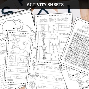 Animal Letter Tracing Activity Alphabet Handwriting Workbook Practice ...