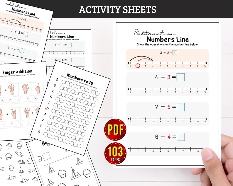 Counting Activity Number Lines Count to 10 Ten Frame Printable Count ...