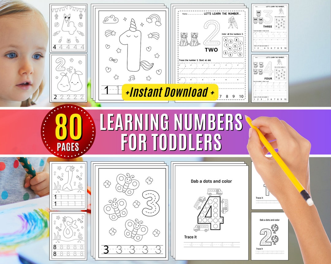 Learning Worksheets Numbers for Toddlers Tracing Number Printables ...