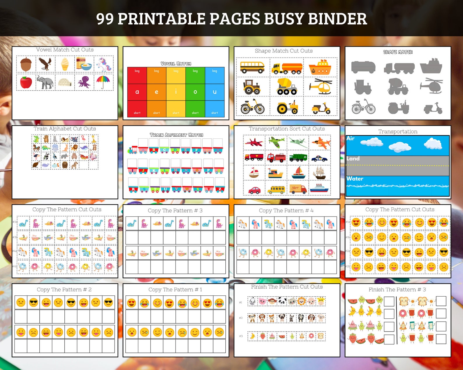 Preschool Busy Binder Worksheets Printables Educational Interactive for ...
