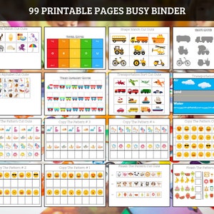 Preschool Busy Binder Worksheets Printables Educational Interactive for ...