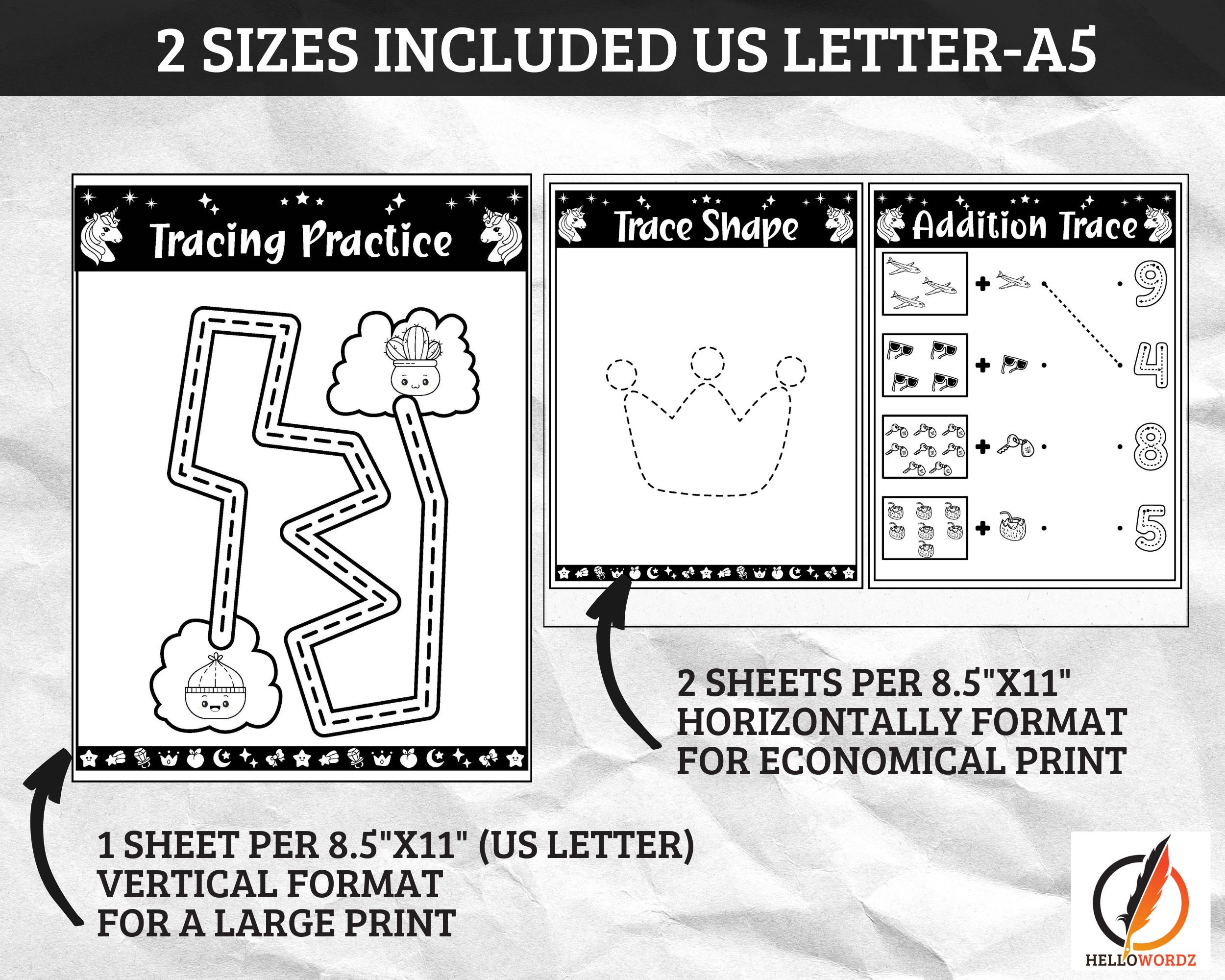 Letter and Number Tracing Activities Worksheets Printable Pen Control ...