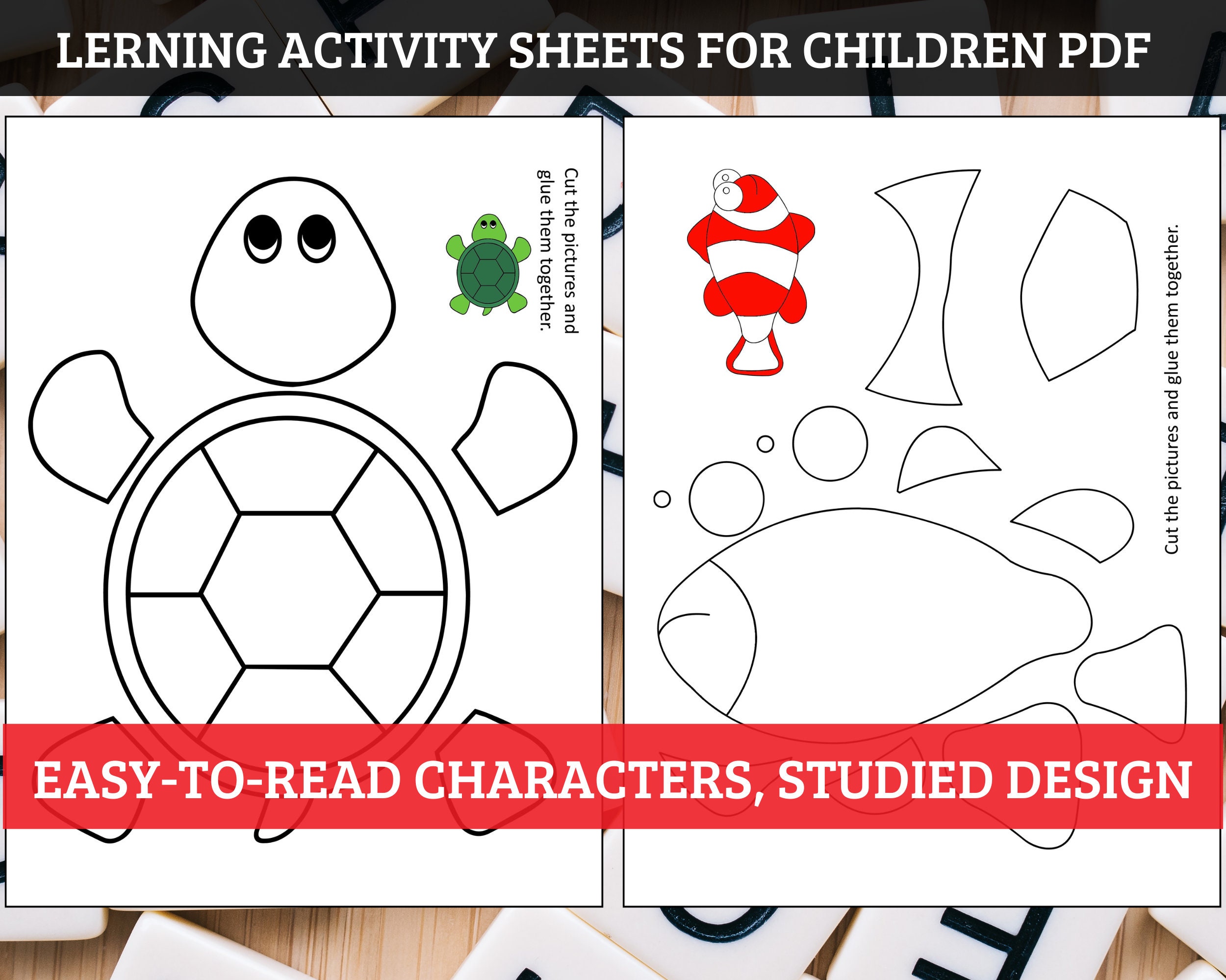 Ocean Crafts Penguin for Preschool Fish Cut and Paste Turtle Coloring ...