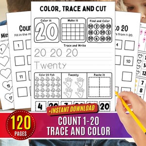 Counting 1-20 Learn to Count to 20 Worksheet Math Kindergarten, Let's ...