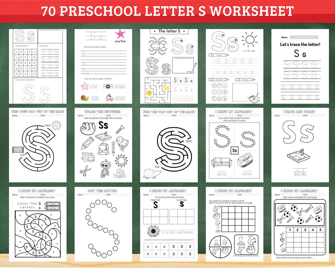 Letter S Worksheet Preschool Practice Letters of Week S Tracing ...