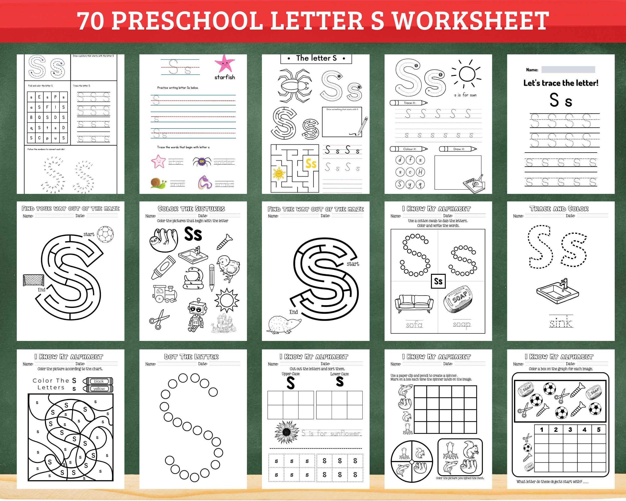 Letter S Worksheet Preschool Practice Letters of Week S Tracing ...