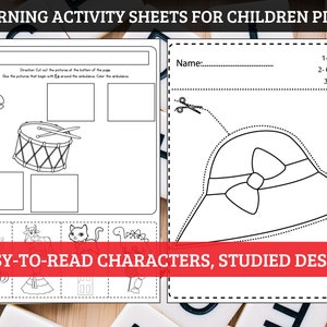 Cut and Paste Activities Practice Sheets Cut and Glue Activity Scissors ...