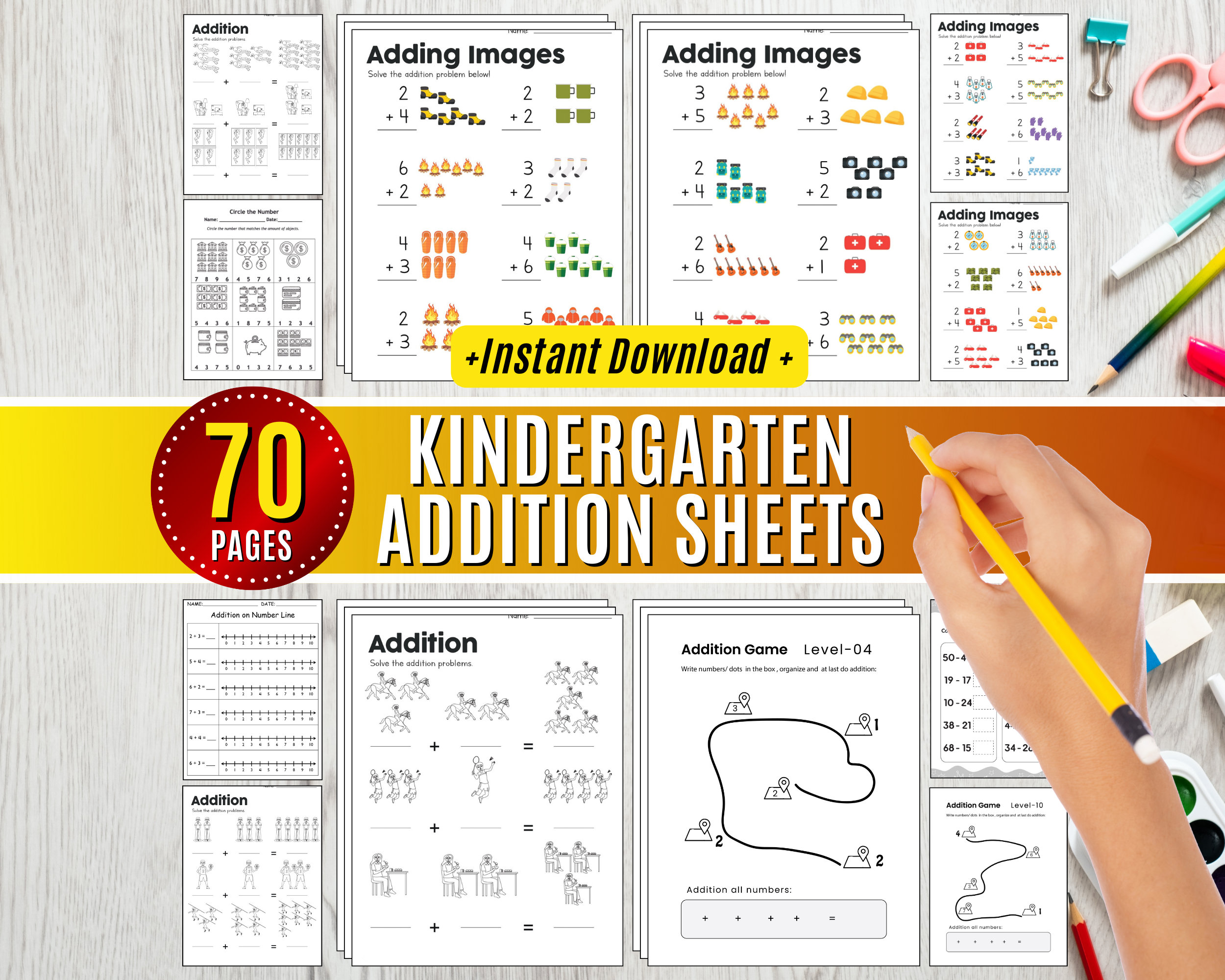 Kindergarten Addition Worksheets Counting Printable Preschool Math ...