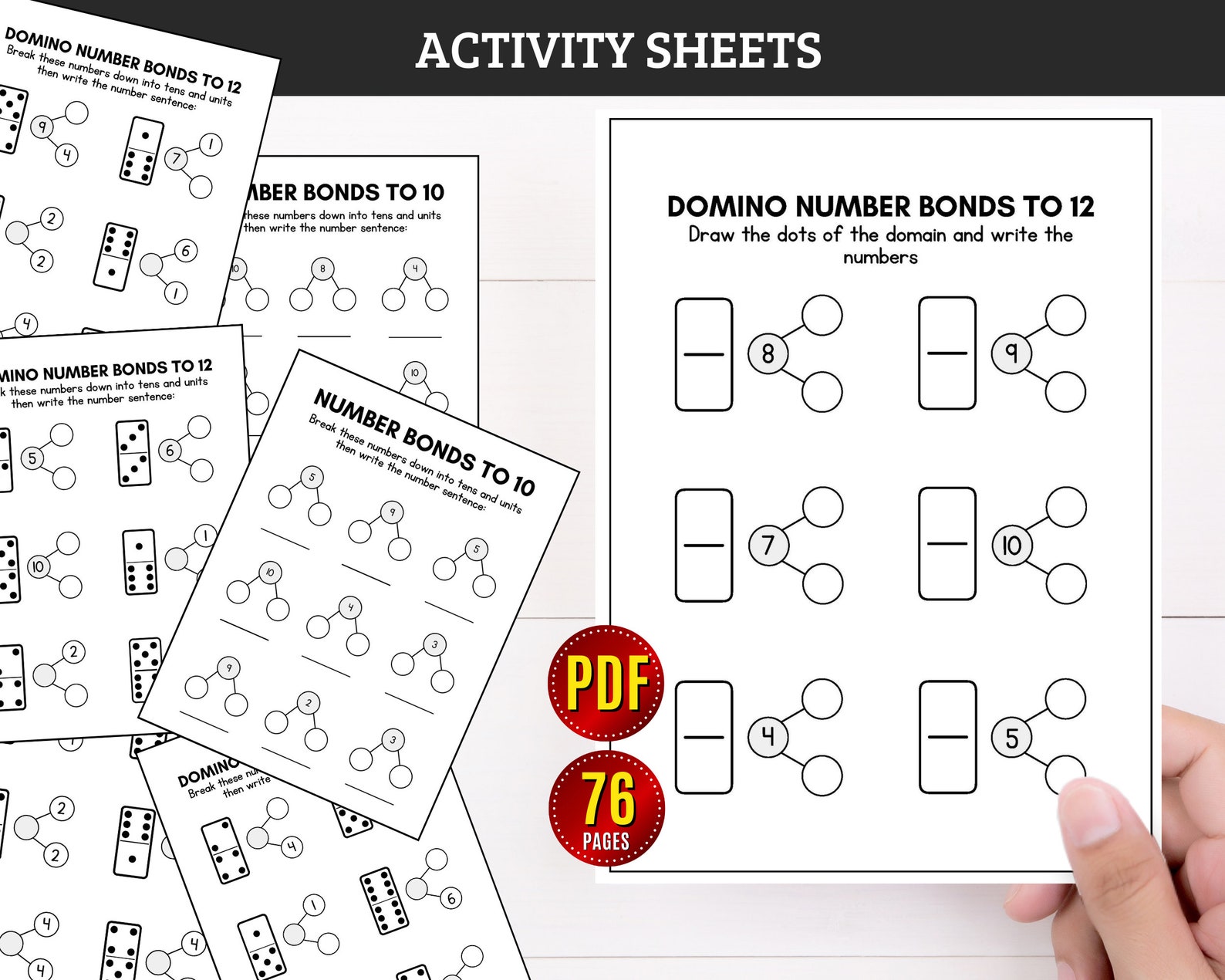 Number Bonds Worksheet Games Addition to 10 and Domino Number Bond 1 to ...