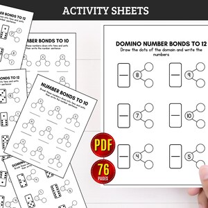 Number Bonds Worksheet Games Addition to 10 and Domino Number Bond 1 to ...