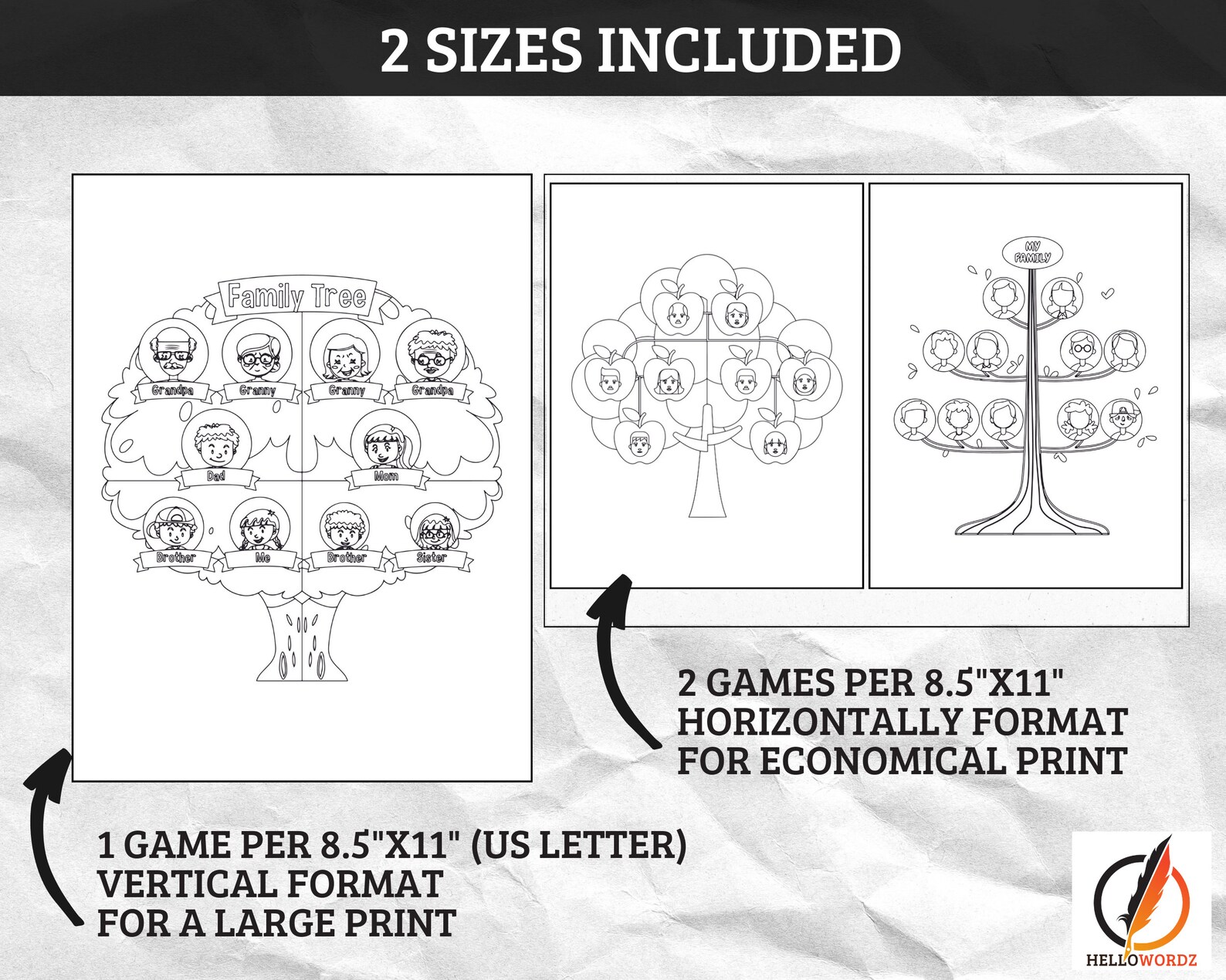 10 Family Tree Coloring Pages Kids Printable, Sheet Children Coloring ...