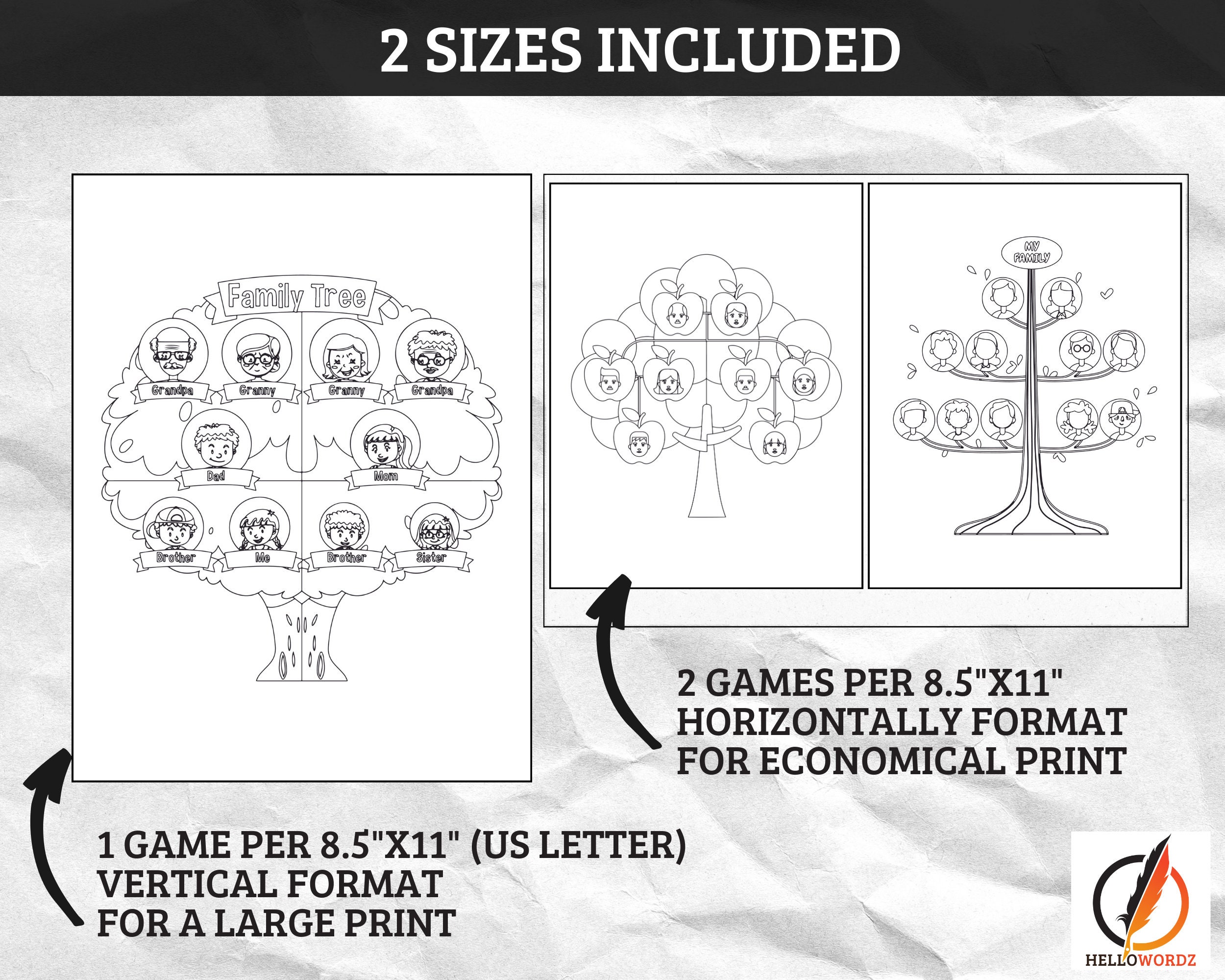 10 Family Tree Coloring Pages Kids Printable, Sheet Children Coloring ...