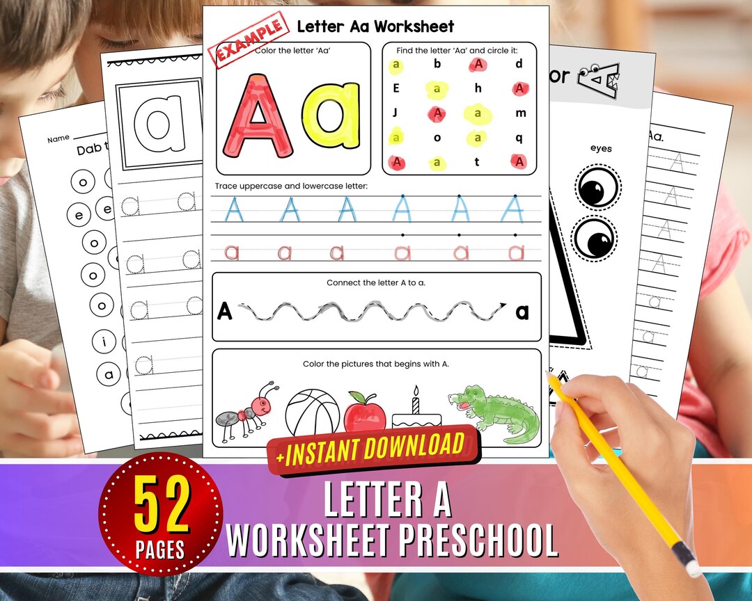 Preschool Letter A Worksheet Tracing Letters of Week Pre-k Activity ...