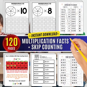 Multiplication Facts Worksheets: Skip Counting Charts (digital Download ...