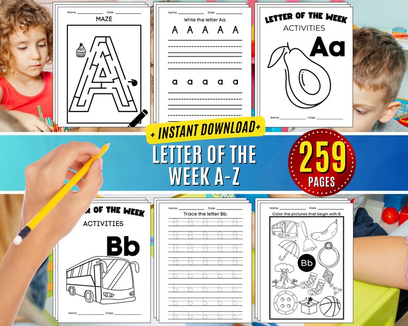 Letters Worksheets Recognition Alphabet Preschool Activity Tracing ...