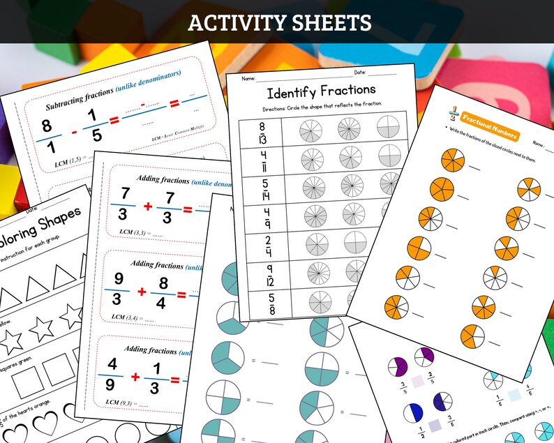 Math Fractions Worksheet: Learning Activity, 3rd-4th Grade (PDF ...