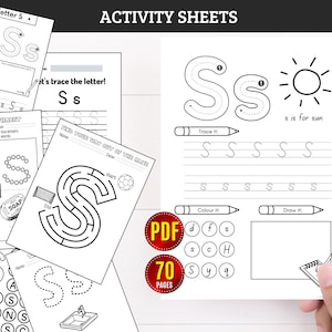 Letter S Preschool Worksheet Practice S Tracing Activity Crafts ...