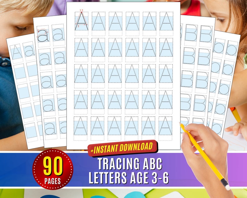 Tracing Letters Worksheets Bundle Traceable Alphabet Writing Practice ...
