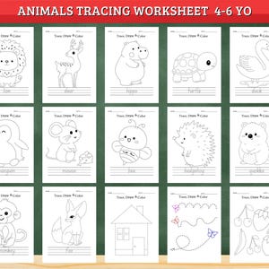 Tracing Animal Worksheets Fine Motor Skills Printable Pen Control Trace ...
