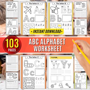 ABC Tracing Alphabet Worksheet for Kids Learning Tracing Sheets ...