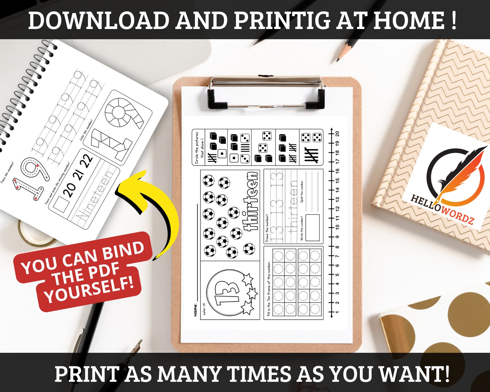 Number Activities for Kids Placemat Recognition Number Sense Math ...
