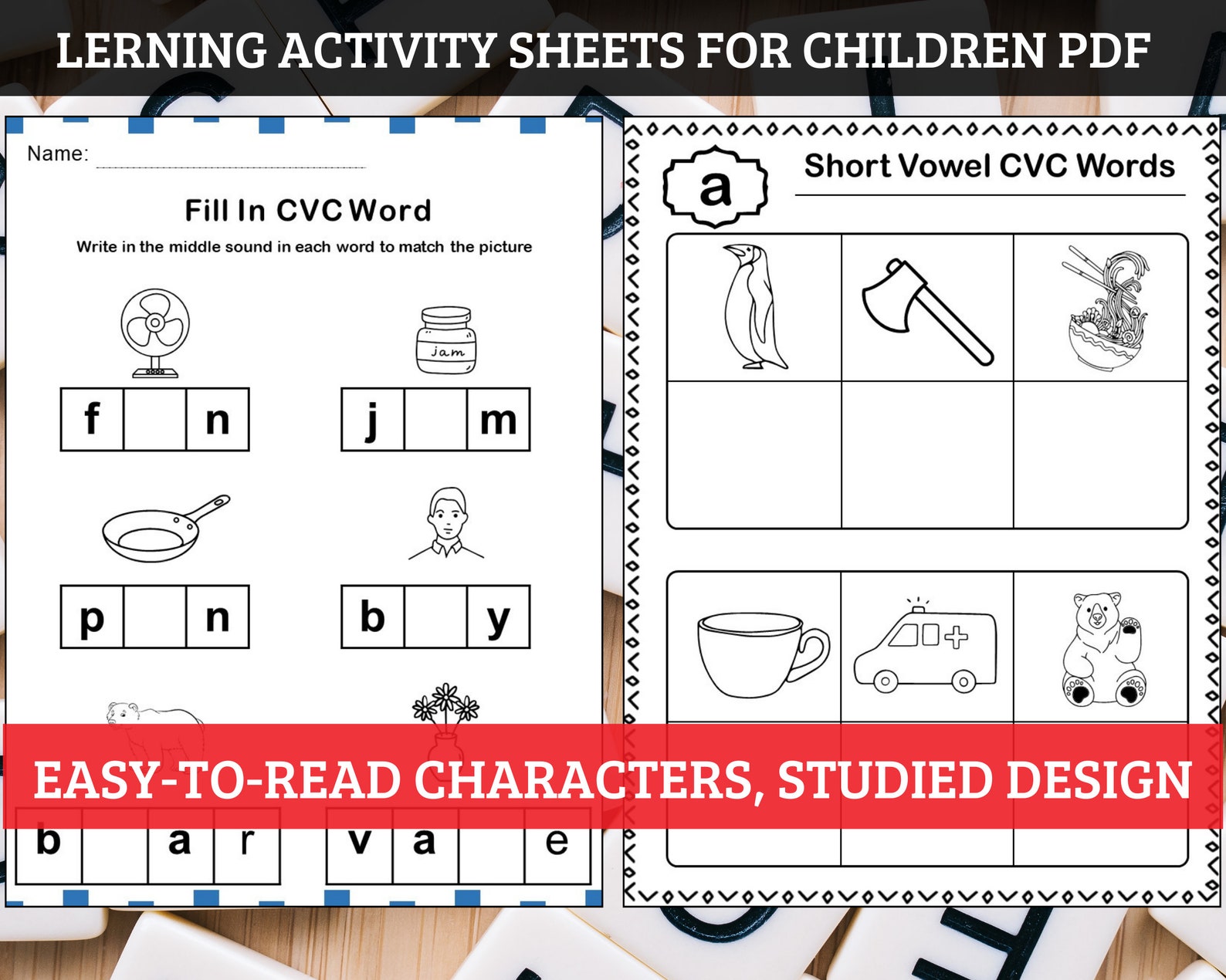 Cvc Worksheets Words Phonics, Sight Word Printable Learning CVC ...
