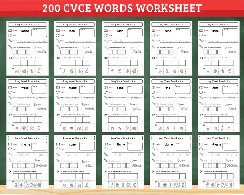 Long Vowel Sounds Worksheets Cvce Games Sight Words Printable Learning ...