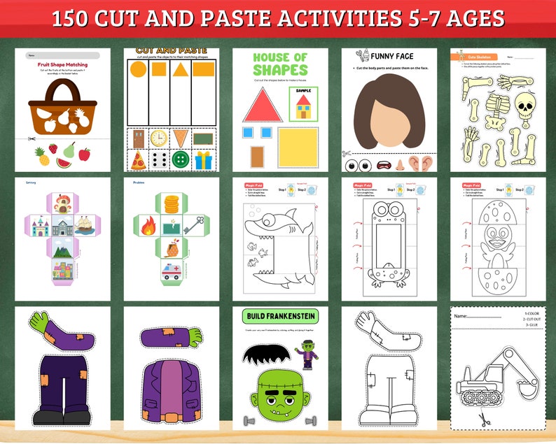 Cut Paste and Glue Activities Practice Crafts for Kids Sheets Activity ...