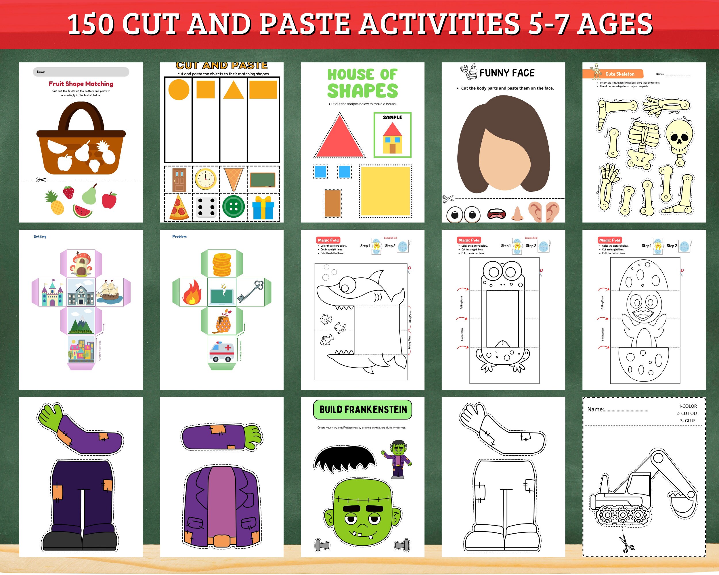 Cut Paste and Glue Activities Practice Crafts for Kids Sheets Activity ...