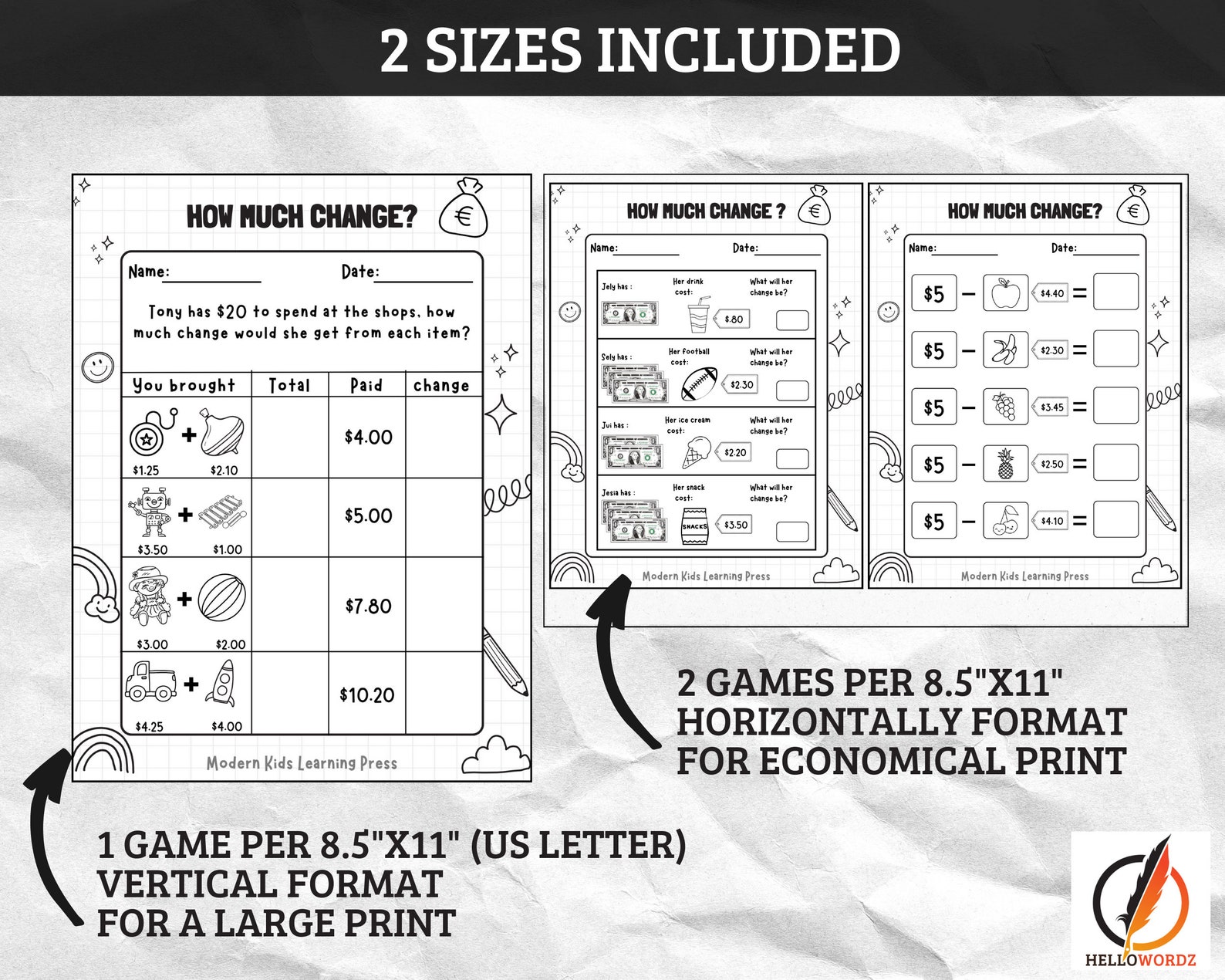 Worksheet Financial Literacy for Kids, Classroom Money Activity ...