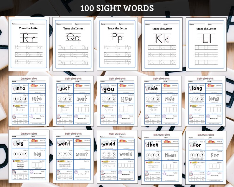 Sight Words Worksheets Let's Learn Printable Learning Alphabet ...