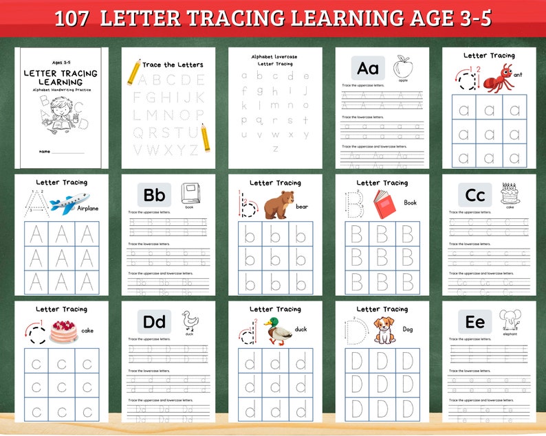 Alphabet Tracing Letters Worksheets Bundle Letter of the Week Printable ...